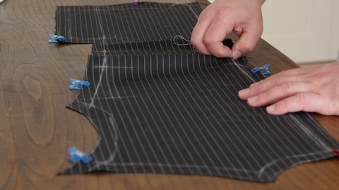 Hands Seamstress Sewing Basting Thread Jacket Stock Footage Video (100% ...