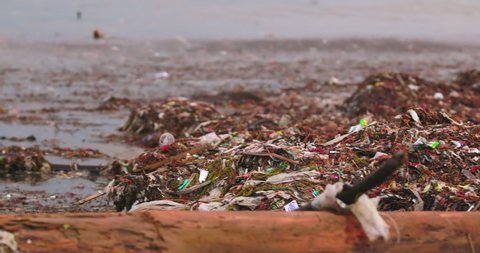 Worlds Most Polluted Beach Bali Plastic Stock Footage Video (100% ...