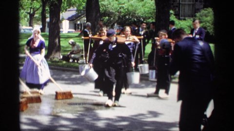 Holland Michigan1969 Amish Community Celebrates Throwing Stock Footage ...