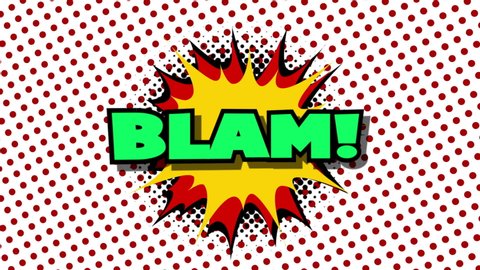 Blam Word Speech Balloon Comic Style Stock Footage Video (100% Royalty ...