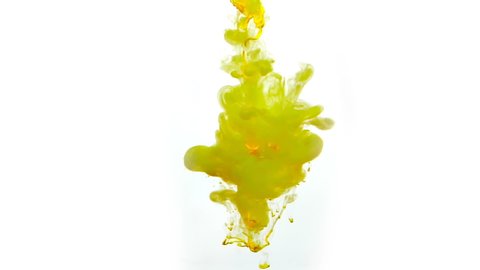 Explosion Bright Yellow Paint Ink Water Stock Footage Video (100% ...