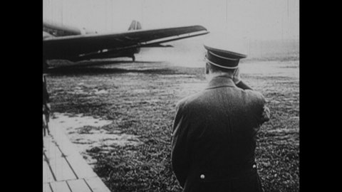 1940s Nazi Plane Lands Mussolini Greets Stock Footage Video (100% ...