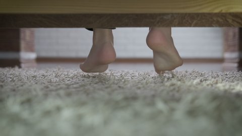 Step Out Bed View Kids Legs Stock Footage Video (100% Royalty-free ...