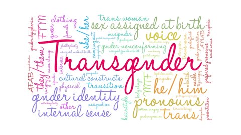 Transgender Animated Word Cloud On White Stock Footage Video (100% ...