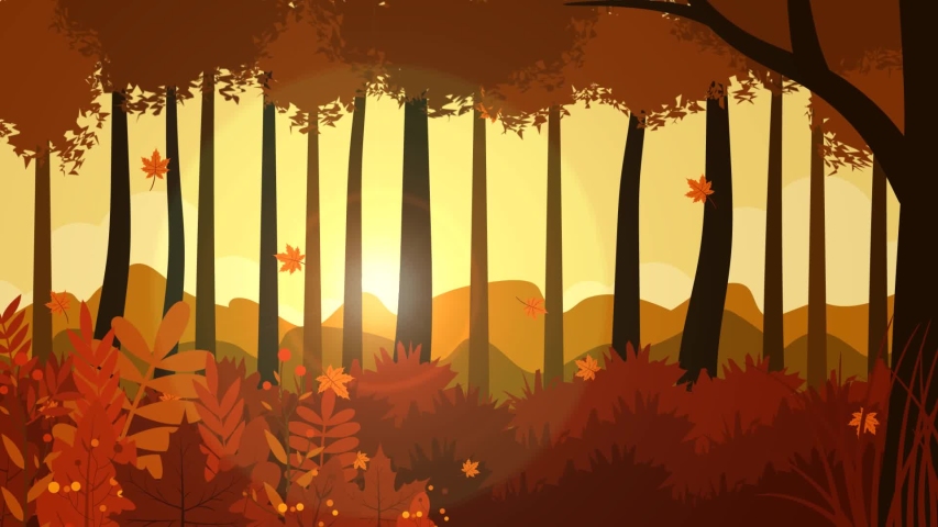 forest landscape falling leaves fall motion Stock Footage Video (100% ...