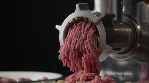 Meat Minced Meat Grinder Throw Meat Stock Footage Video (100% Royalty ...