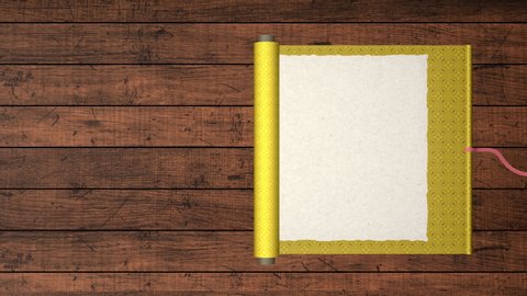 Open Scroll Animation Japanese Style Frame Stock Footage Video (100% ...