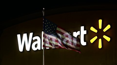 Walmart logo flag Stock Video Footage - 4K and HD Video Clips ...