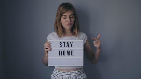 Concept Self Isolation Young Girl Stands Stock Footage Video (100% ...