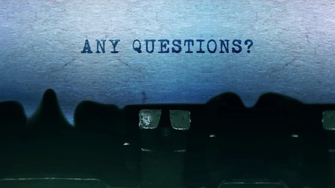 Any Questions Word Closeup Being Typing Stock Footage Video (100% ...