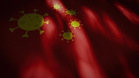 China Country Flag Ripple Effect Coronavirus Stock Footage Video (100% ...