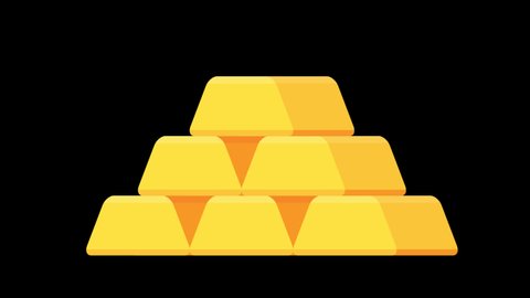 Gold Ingots Isolated 2d Animation Png Stock Footage Video (100% Royalty ...