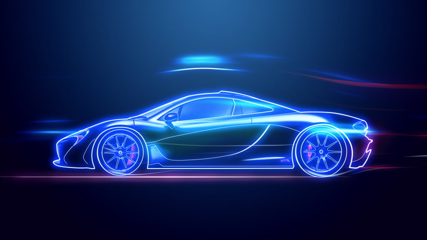 Concept Car Animation Speed of Stock Footage Video (100% Royalty-free ...