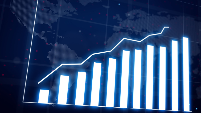 3D infographic of a vector bar graph chart showing data visualization ...