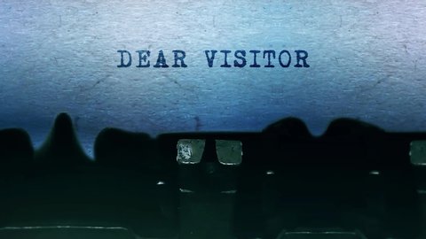Dear Visitor Word Closeup Being Typing Stock Footage Video (100% ...
