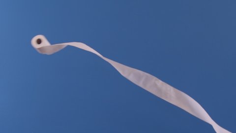 Toilet Paper Roll Seen Flying Through Stock Footage Video (100% Royalty ...
