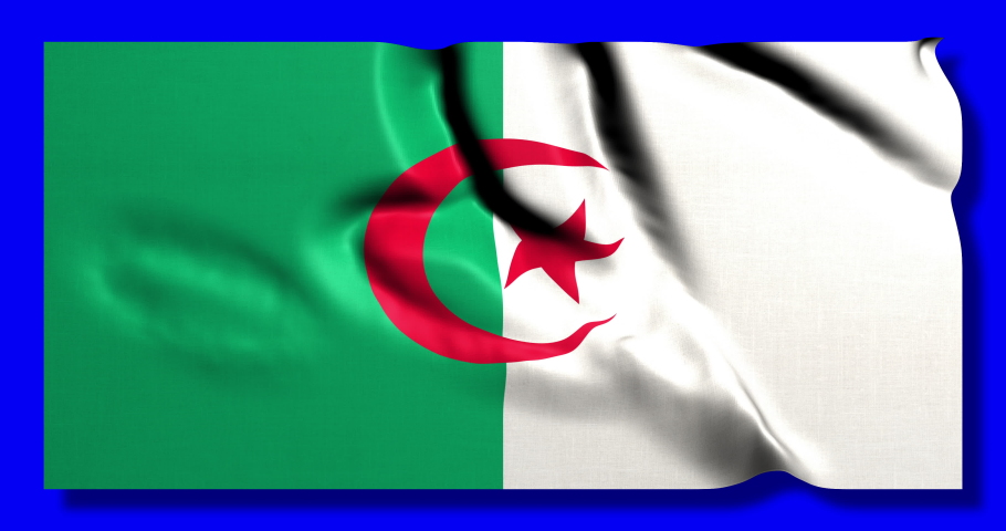 Flag Waving Algeria Waving Algerian Stock Footage Video (100% Royalty ...