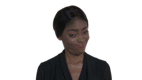 Closeup African Woman Nodding Her Head Stock Footage Video (100% ...