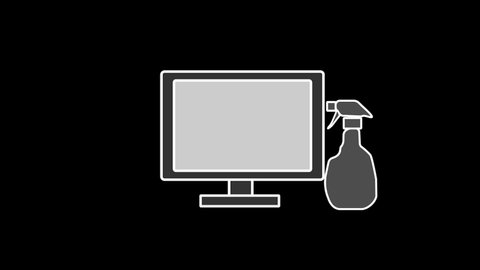Cleaning Computer Monitor Isolated 2d Animation Stock Footage Video ...