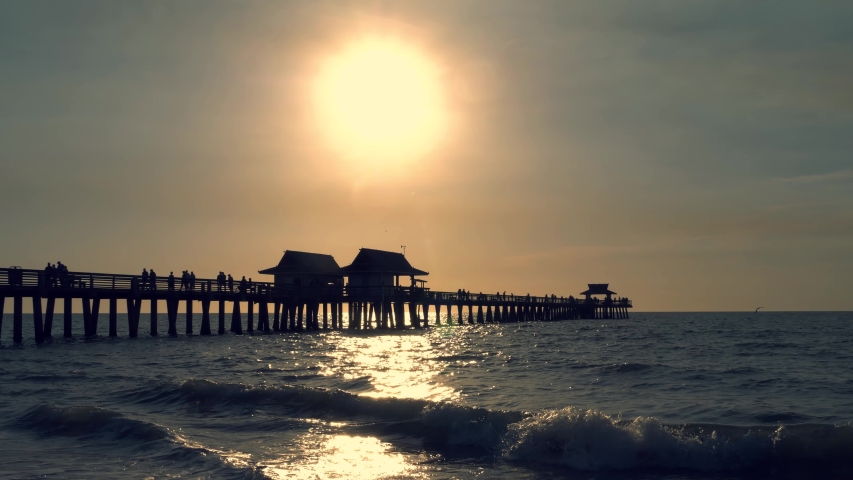 Sunset dusk on the pier and water image - Free stock photo - Public ...