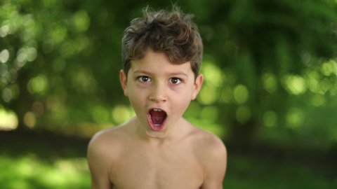 Angry Young Boy Yelling Top His Stock Footage Video (100% Royalty-free ...