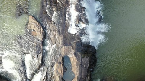 Small Waterfall Area Riverstone Sri Lanka Stock Footage Video (100% ...