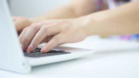 Woman Hand Pressing Computer Keyboard Concept Stock Footage Video (100% ...