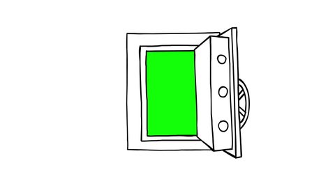 Doodle Animation Seif Door Door Drawn Stock Footage Video (100% Royalty ...