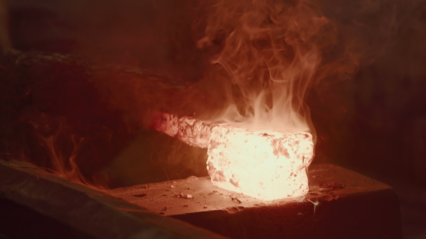 Red Hot Glowing Ingot Placed Stock Footage Video (100% Royalty-free ...