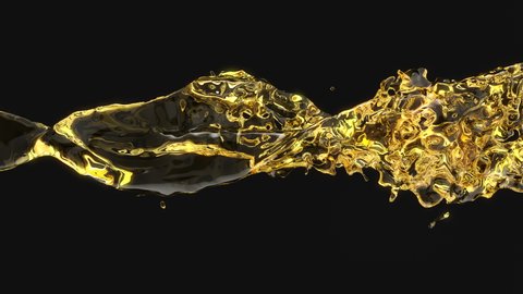 Gold 3d Realistic Liquid Floating On Stock Footage Video (100% Royalty ...