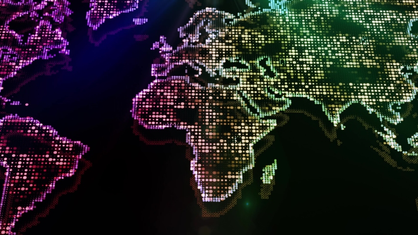 Connection Blue World Map. This animated World map with visual effects ...