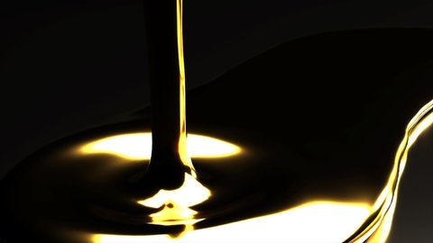 Realistic Animation Gold Paint Pouring Onto Stock Footage Video (100% ...