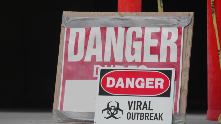 Danger Virus Outbreak Symbol Warning Stock Footage Video (100% Royalty ...
