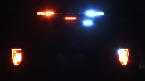 Face Face Police Car Flashing Lights Stock Footage Video (100% Royalty ...
