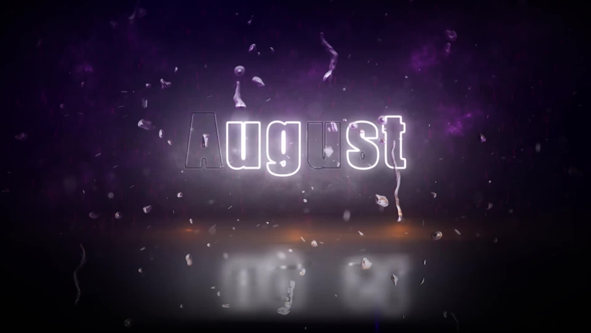 august neon lights sign revealed through Stock Footage Video (100% ...