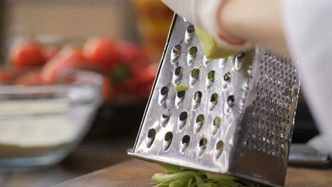 Chef Grating Cabbage Grater Restaurant Kitchen Stock Footage Video (100 ...