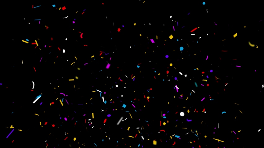 animation colorful glitter confetti falling popper Stock Footage Video ...