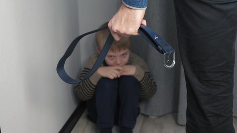 Child Abuse Concept Father Beats Little Stock Footage Video (100% ...