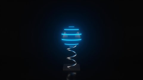 Blue Fluorescent Ball Connected Dancing Spring Stock Footage Video (100 ...