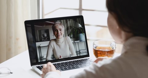 Two Young Business Women Distance Workers Stock Footage Video (100% ...