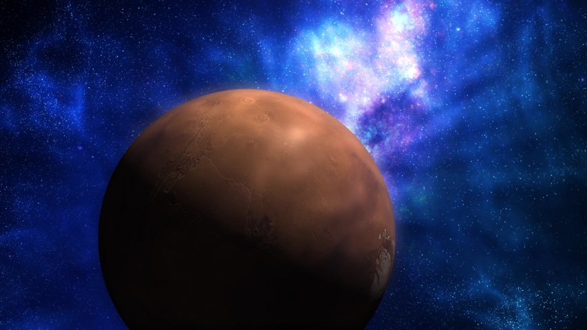 planet mars revolving sky filled stars Stock Footage Video (100% ...