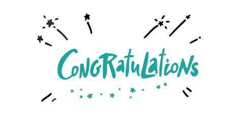 4k Motion Background Lettering Congratulations Green Stock Footage ...