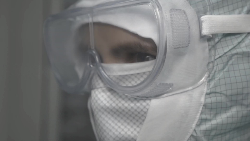 medical laboratory employee wearing mask glass Stock Footage Video (100 ...