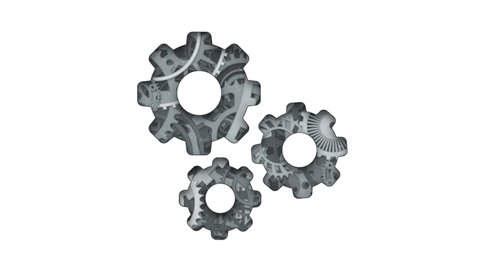 Isolated Rotating Progress Gears On White Stock Footage Video (100% ...