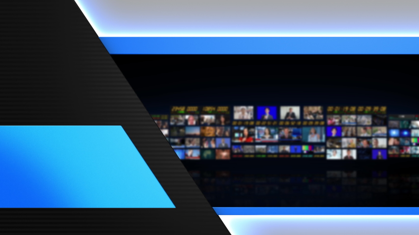 Tv Studio. Studio. Blue. News Stock Footage Video (100% Royalty-free ...