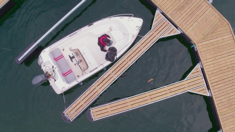 Console Boat Outboard Engine Docking Stock Footage Video (100% Royalty ...