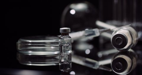 Laboratory Equipement Syringe Medicine Test Tubes Stock Footage Video ...