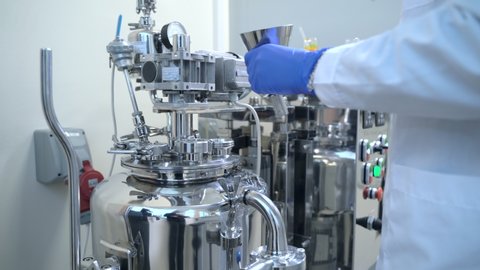 Factory Worker Loading Pouring Chemical Liquid Stock Footage Video (100 ...