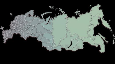 Russia Map Transparent Background Alpha Stock Footage Video (100% ...
