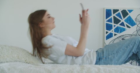 Attractive Blonde Caucasian Teen Girl Falling Stock Footage Video (100% ...